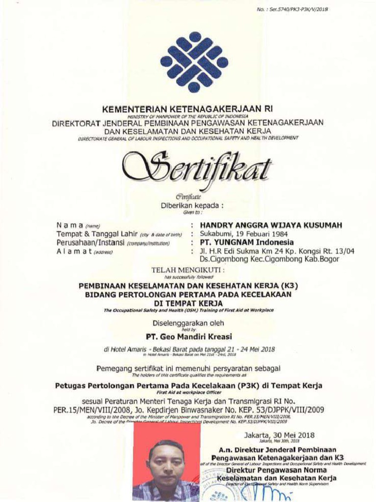 CV & K3 Umum Handry | PDF | Business