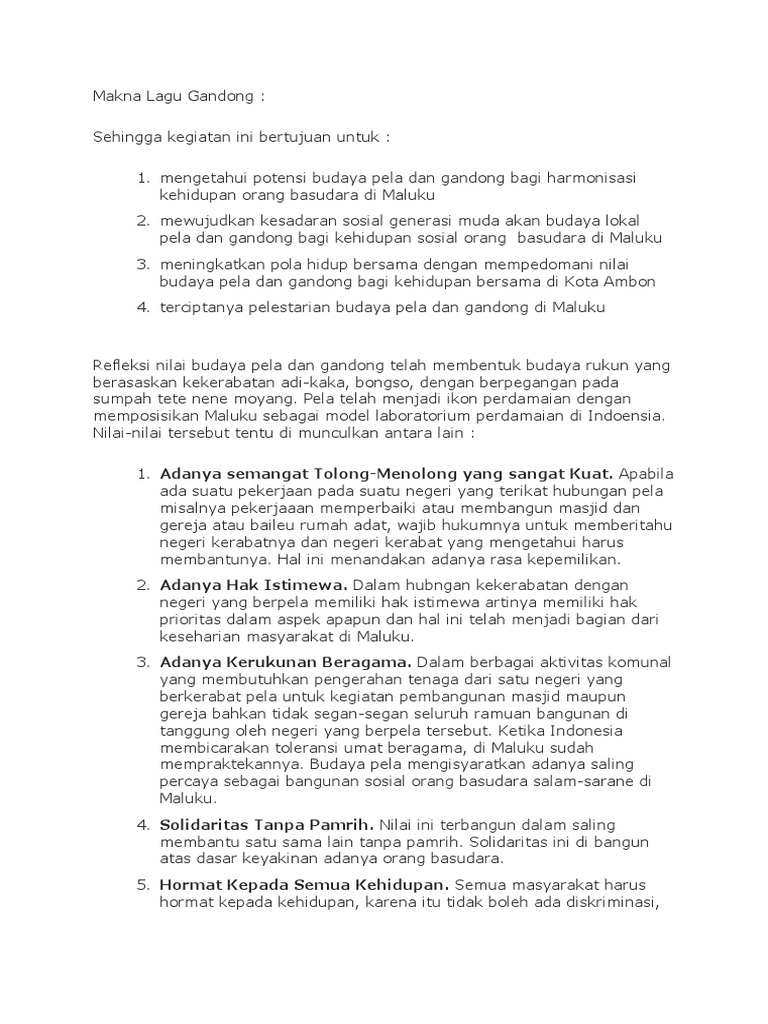 Makna Budaya Pela dan Lagu Huhate | PDF | Ilmu Sosial