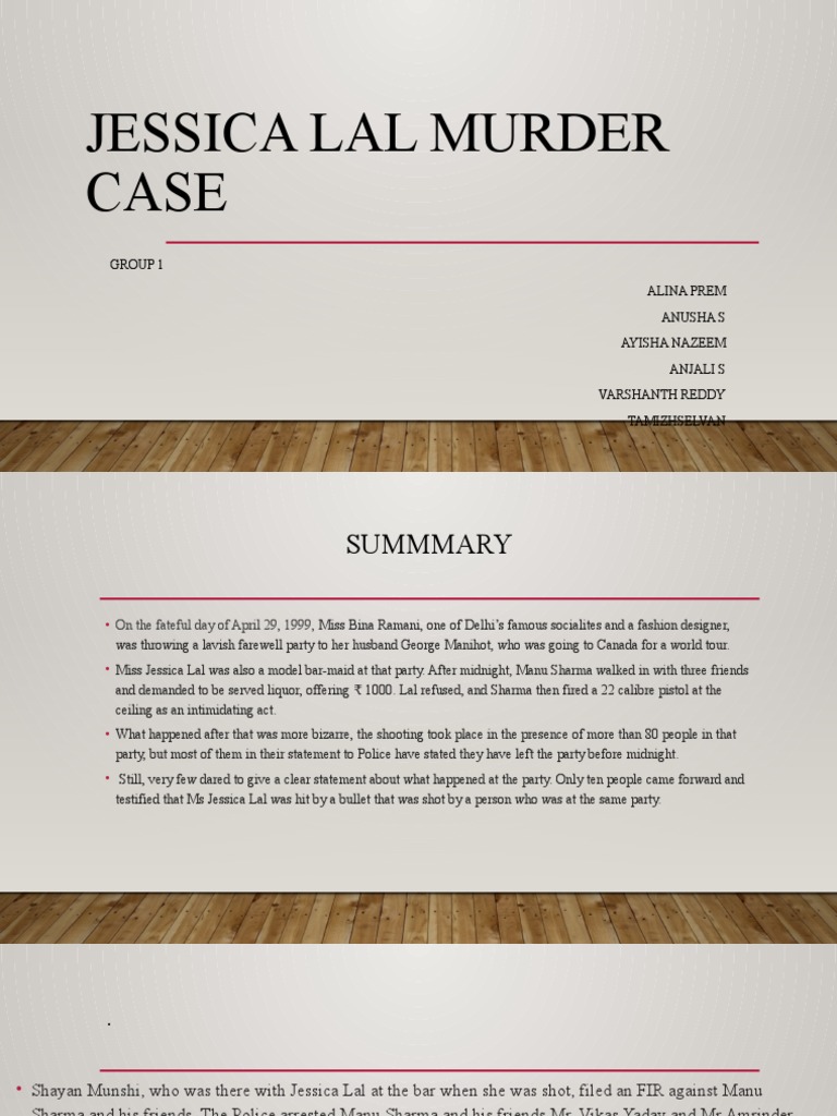 Jessica Lal Revised | PDF | Crimes | Crime & Violence