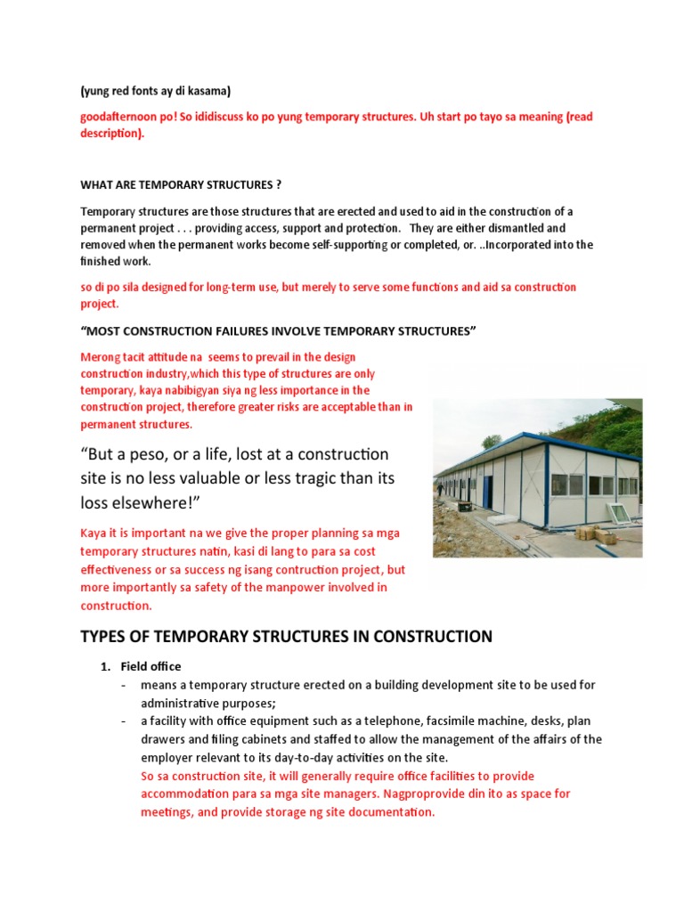 What Are Temporary Structures | PDF | Scaffolding | Economic Sectors