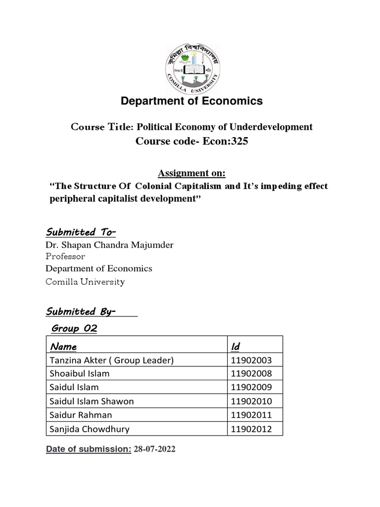 Group 02 | PDF | Capitalism | Colonialism