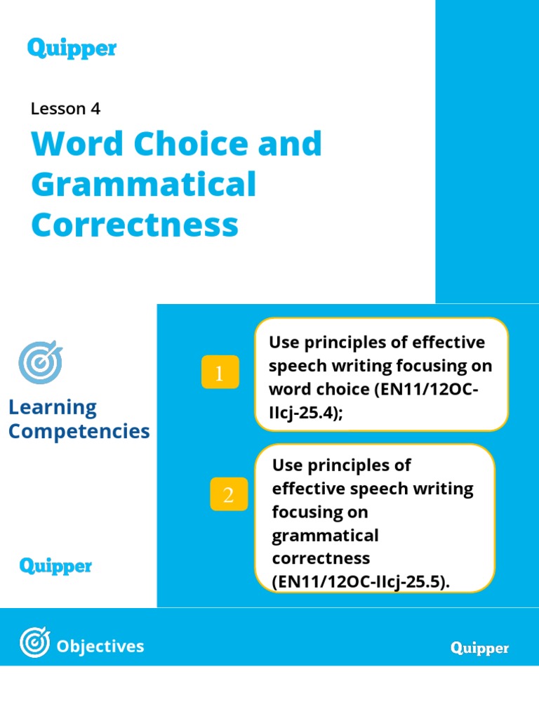 Word Choice and Grammar in Speech Writing | PDF | Grammar | Word