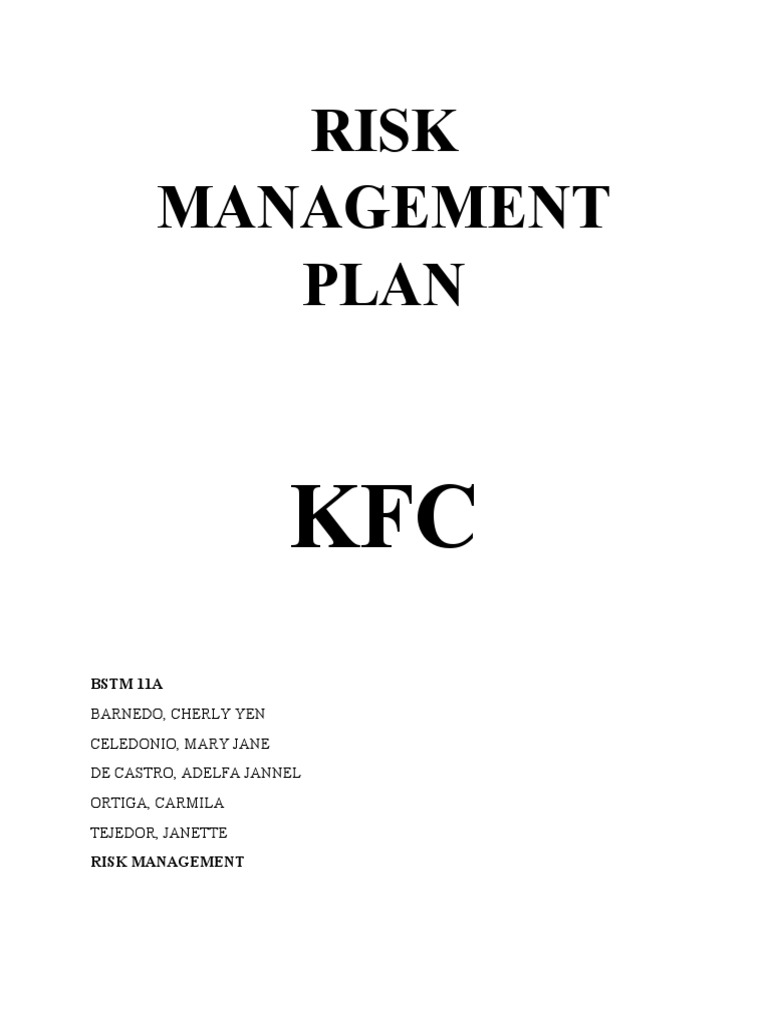 Risk Management Plan KFC | PDF | Business