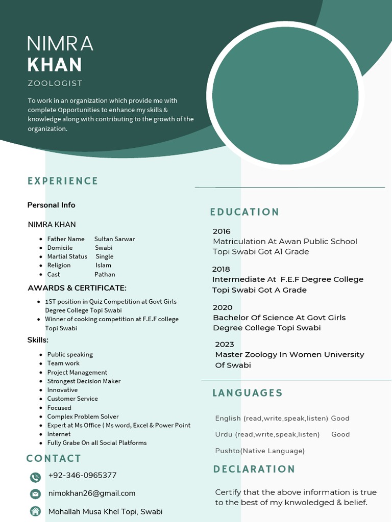 Nimra's Resume | PDF