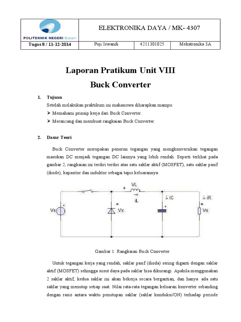 Laporan Pratikum Buck Converter | PDF | Sains & Matematika | Komputer