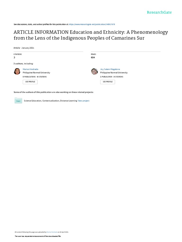 EDUCATIONand ETHINICITY | PDF | Interview | Indigenous Peoples