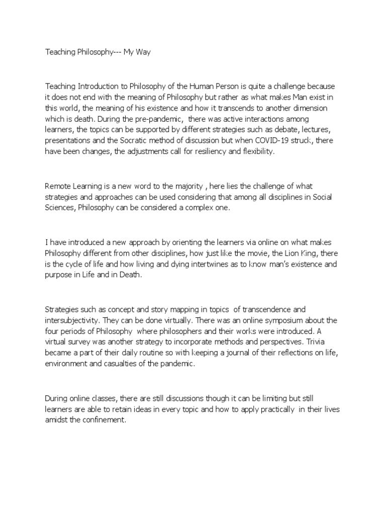 Teaching Philosophy | PDF