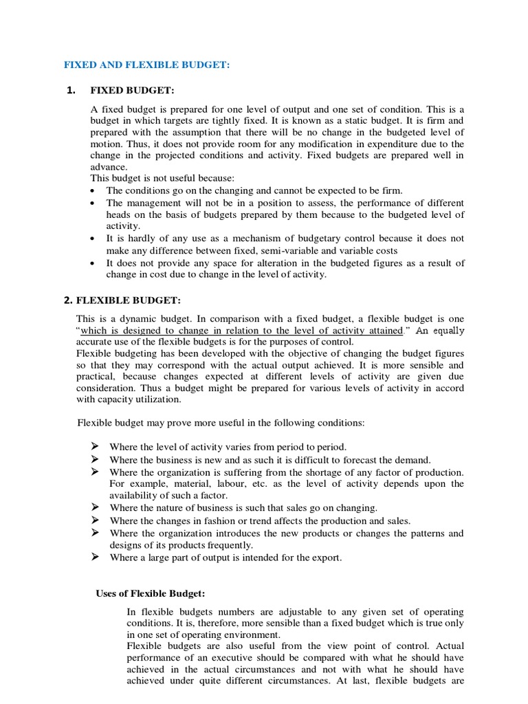 Flexible Budget | PDF