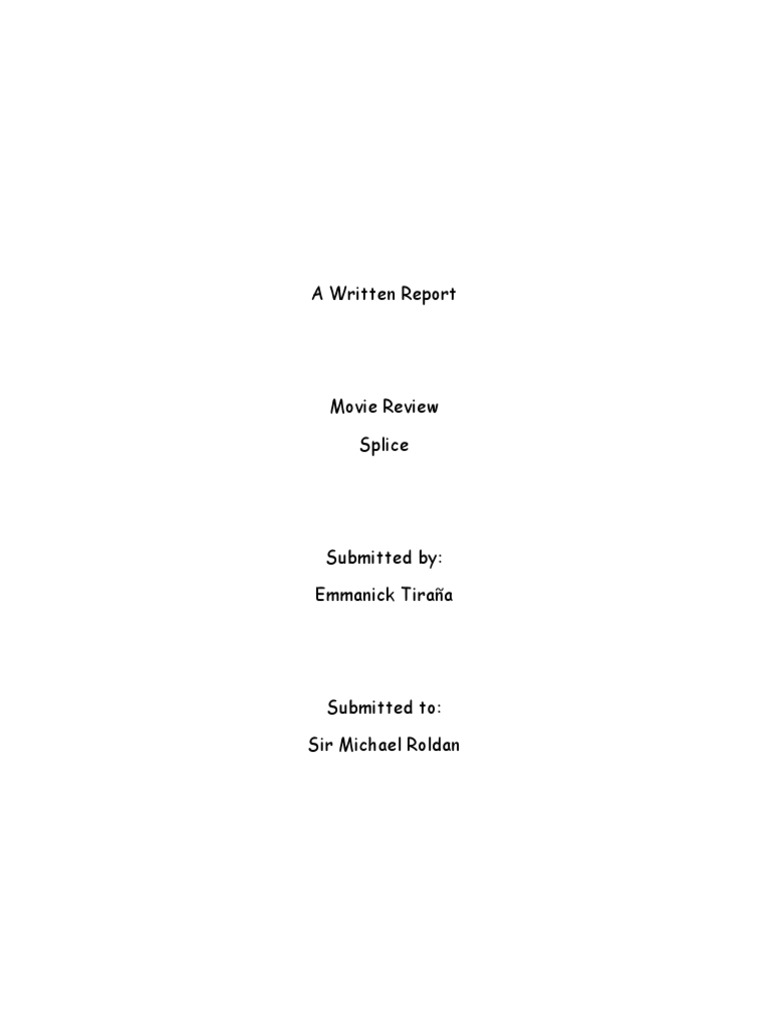 Movie Review Splice | PDF | Young Adult