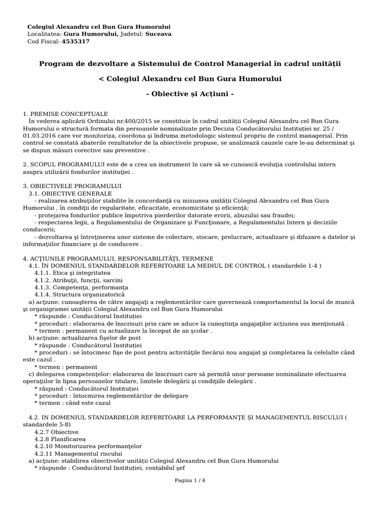 Obiective SCIM 2022 | PDF