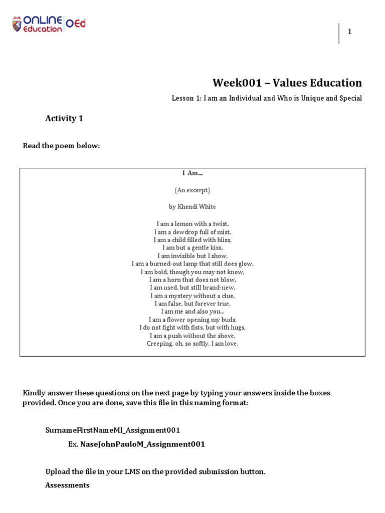 G7 Values Ed Week 01 | PDF