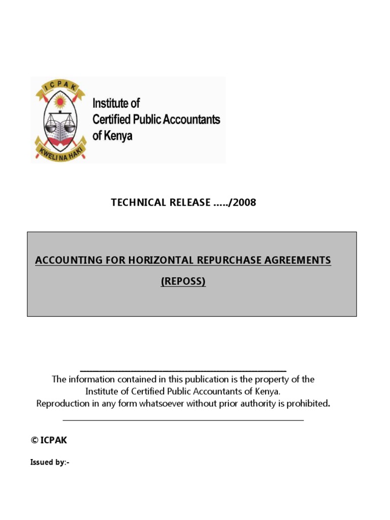Accounting For Horizontal Repurchase Agreements - Reposs | PDF ...