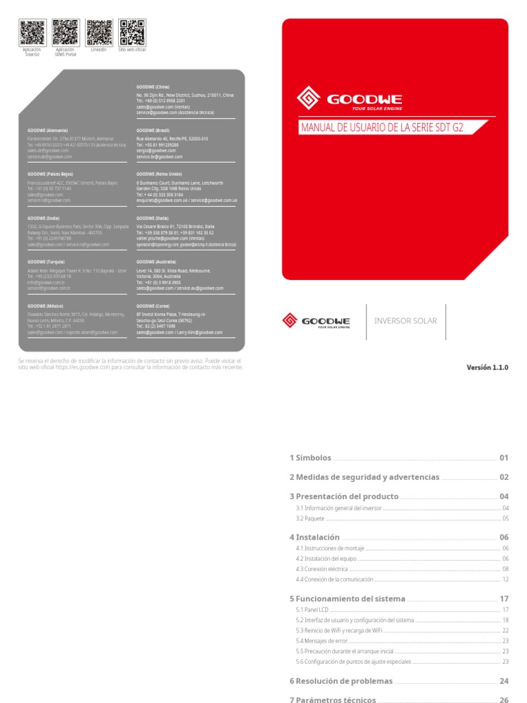 SDT GW - SDT G2 - Manual Del Usuario - V1.0-Es | PDF | Corriente eléctrica | Tornillo