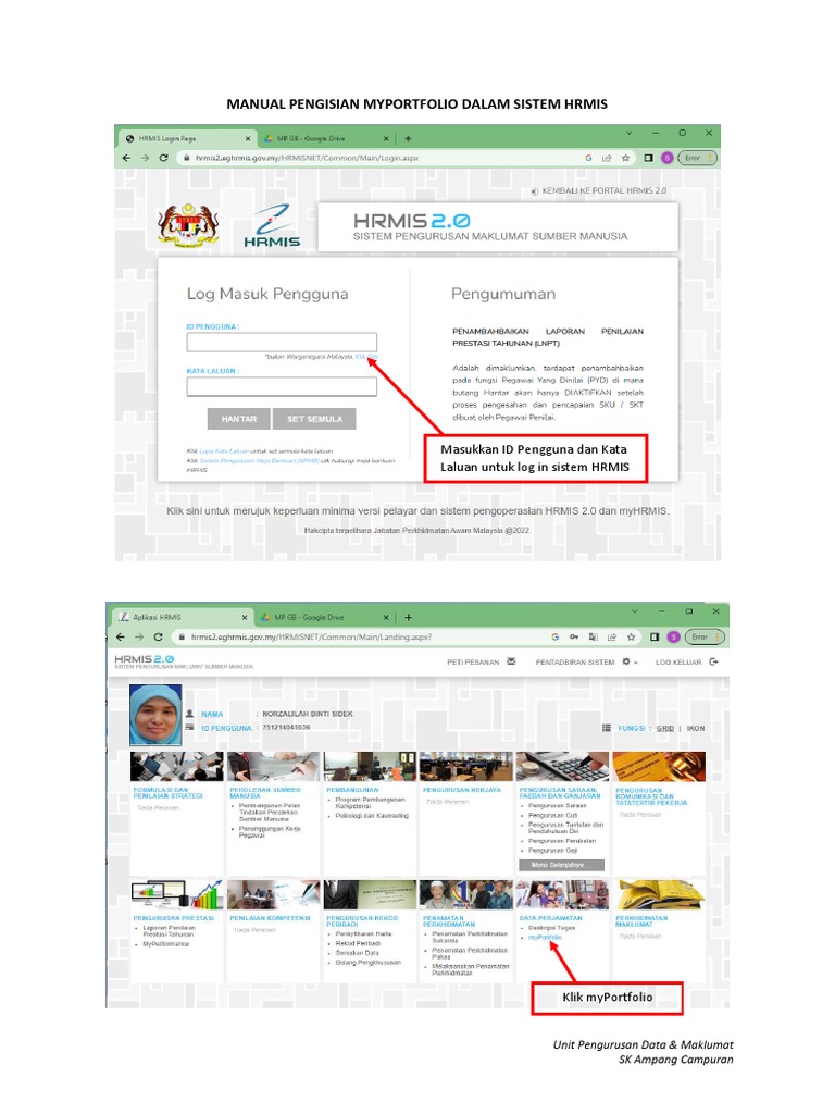 Manual Pengisian Myportfolio | PDF
