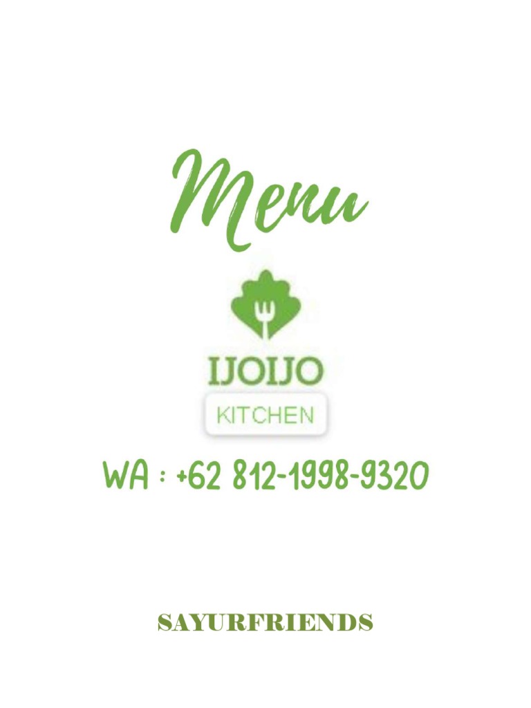 Menu Catalog Ijo Ijo | PDF | Salad | Smoothie