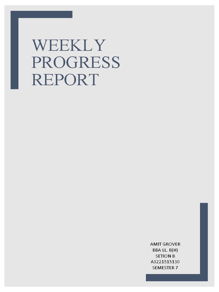 Weekly Progress Report 1 | PDF | Common Law | Justice
