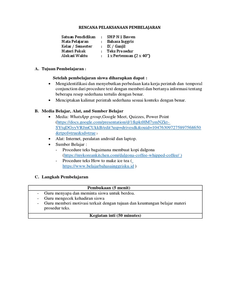 RPP Procedure Text PDF | PDF