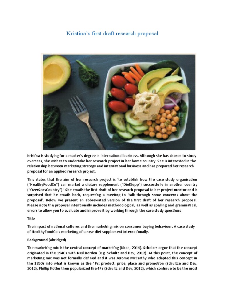 Case 2 - Kristina First Research Draft Proposal | PDF | Behavior | Consumer Behaviour