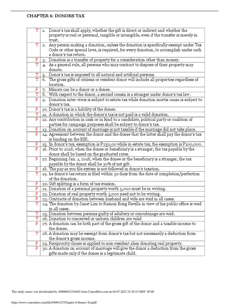 Donor's Tax Principles, Taxpayers, Tax Rates, and Valuation: A ...