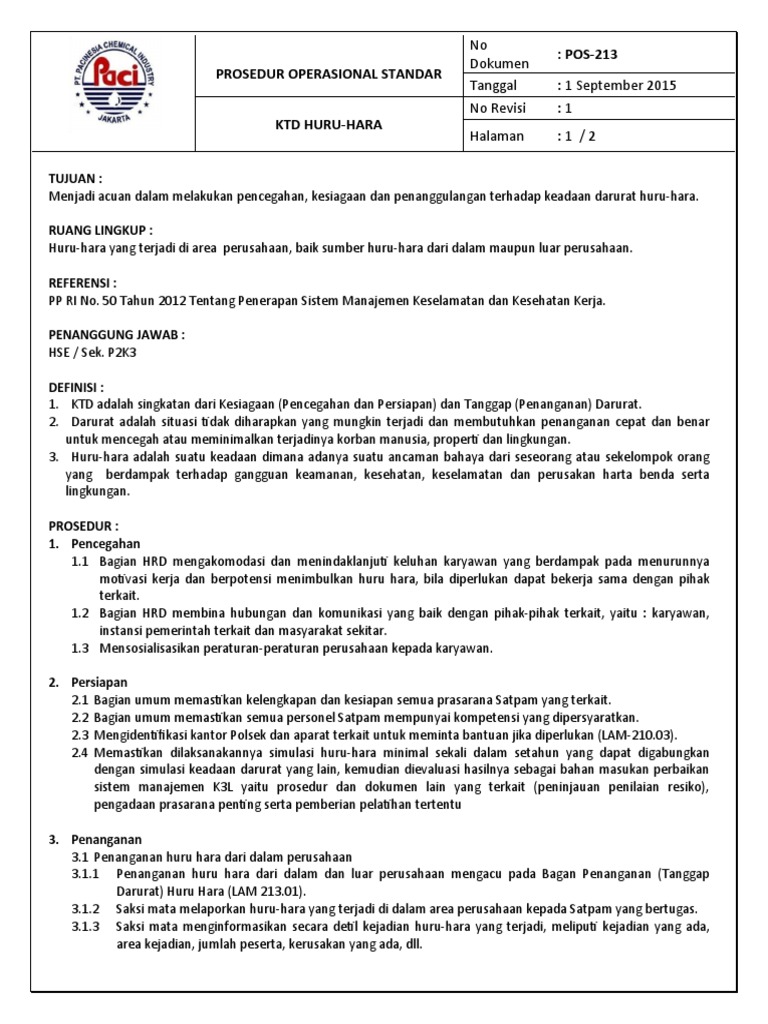 POS KTD Huru Hara | PDF