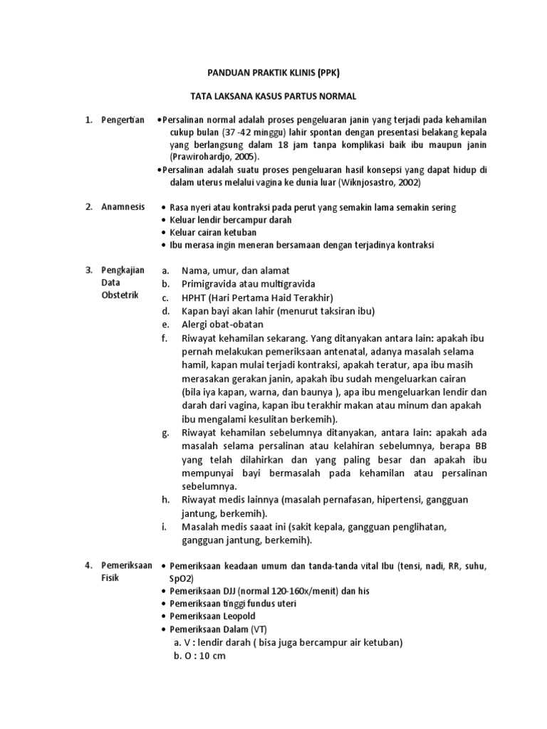 Panduan Partus Normal Lengkap | PDF