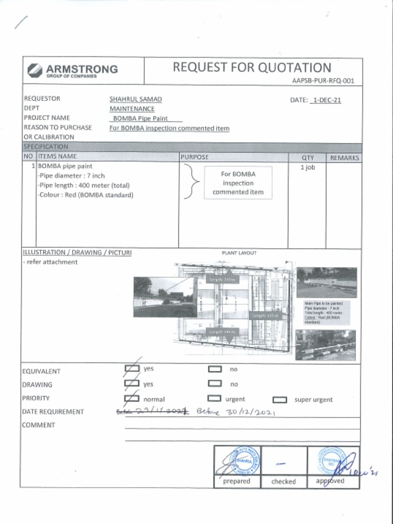 2021.12.1 RFQ BOMBA Pipe Paint | PDF