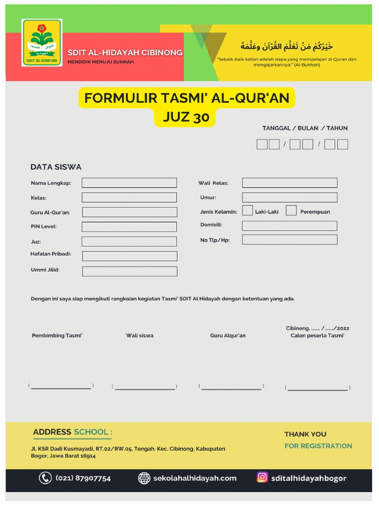 Form Tasmi' | PDF