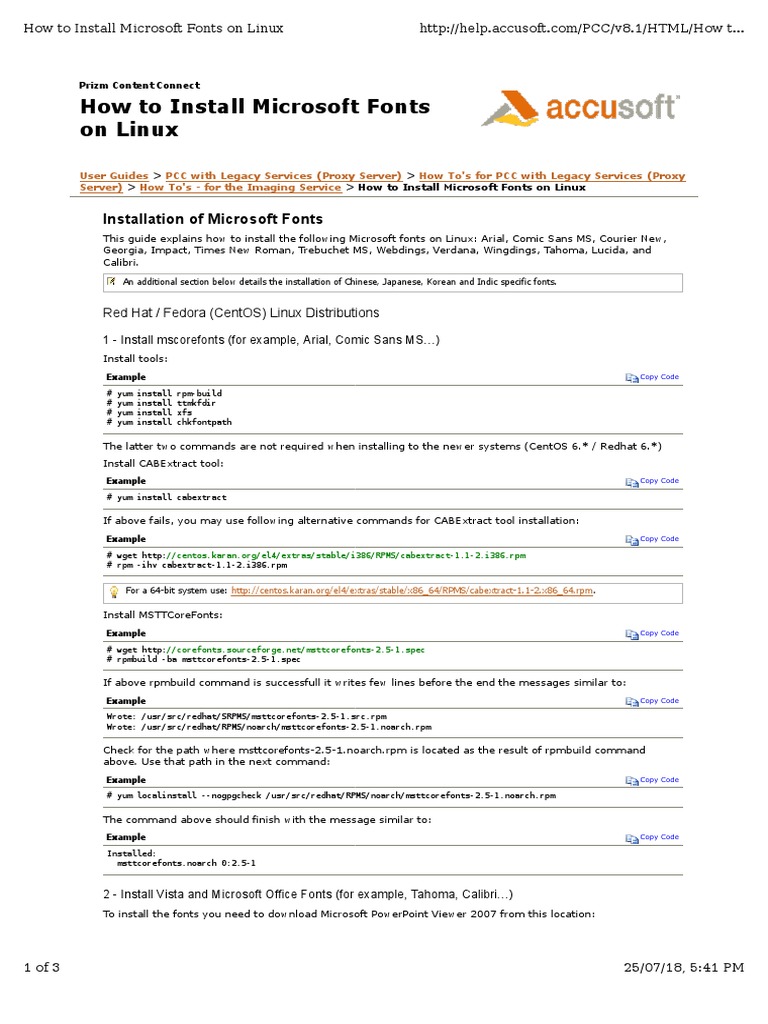 Installing MSCorefontsin Linux Systems | PDF | Operating System Technology | Utility Software