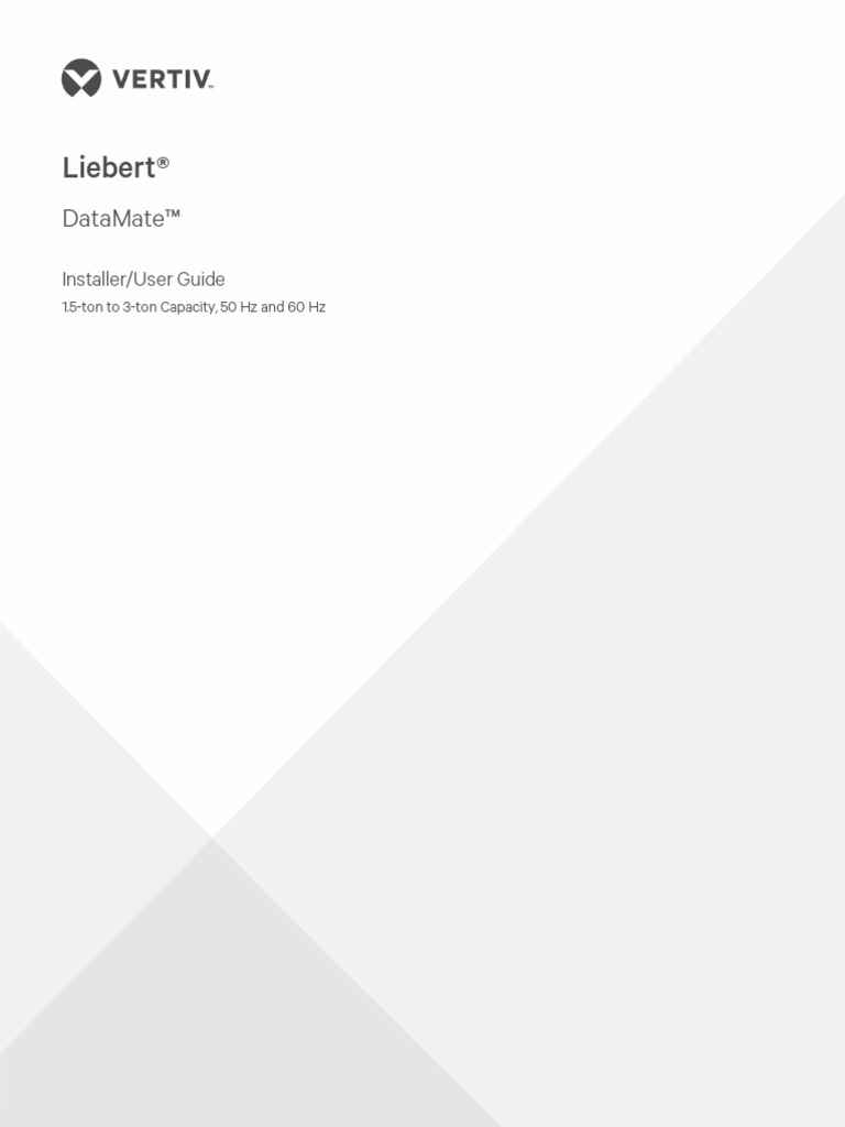 Liebert Datamate 1.5 3 Tons User Manual - 00 | PDF | Air Conditioning ...