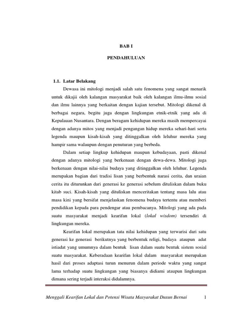 Kearifan Lokal dan Wisata Dusun Bernai | PDF | Ilmu Sosial