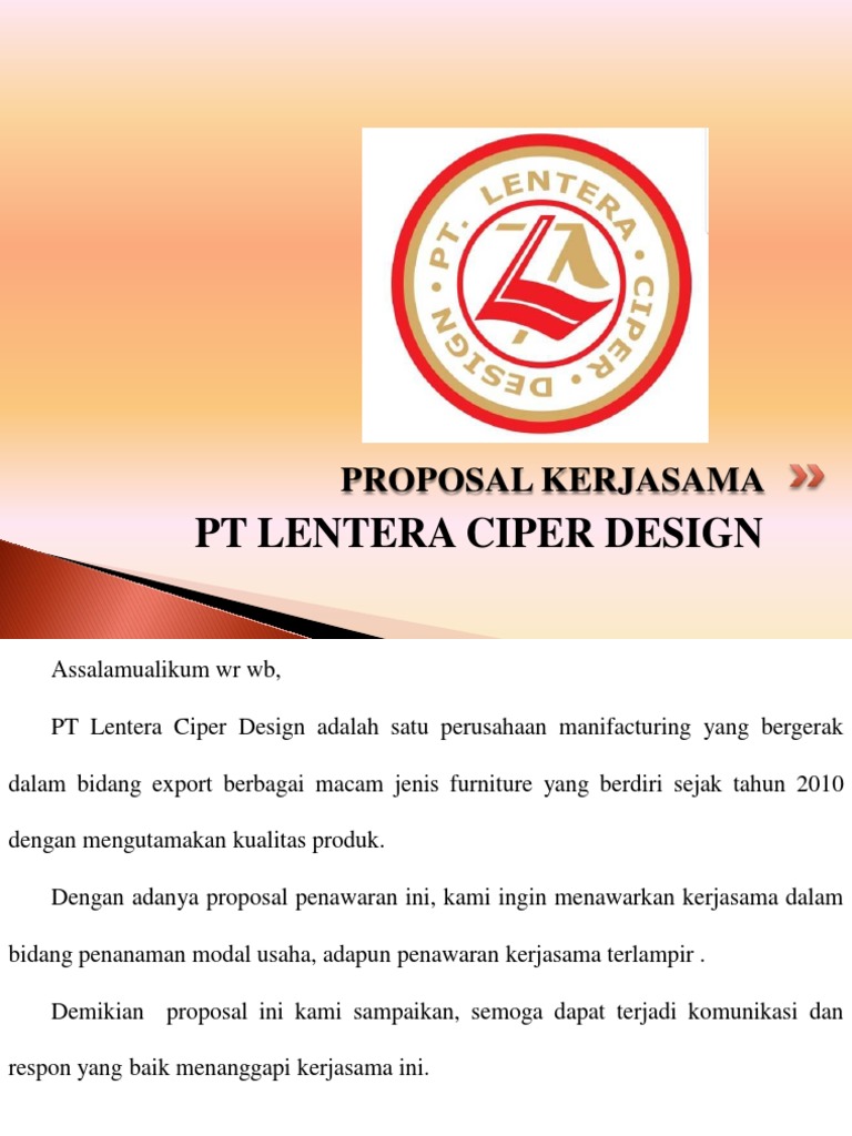 Proposal Kerjasama PT Lentera Ciper Design | PDF