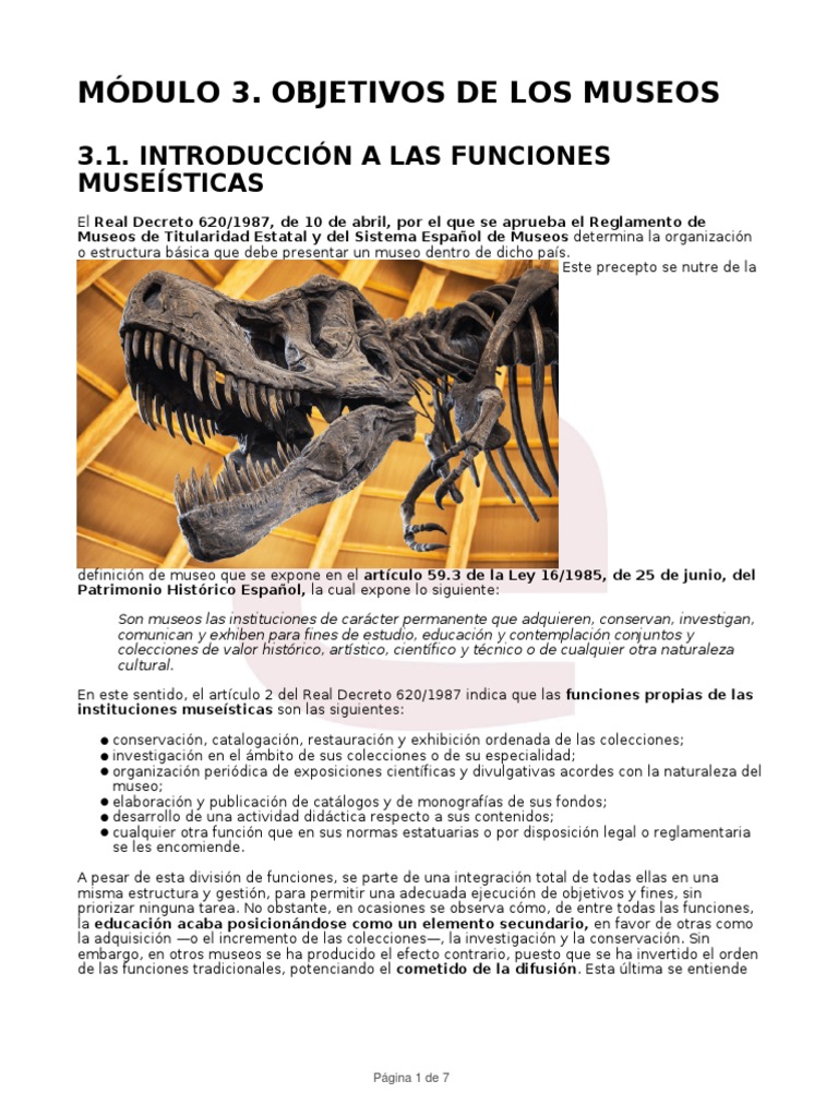 Modulo 3 Objetivos de Los Museos | PDF | Museo | Conocimiento