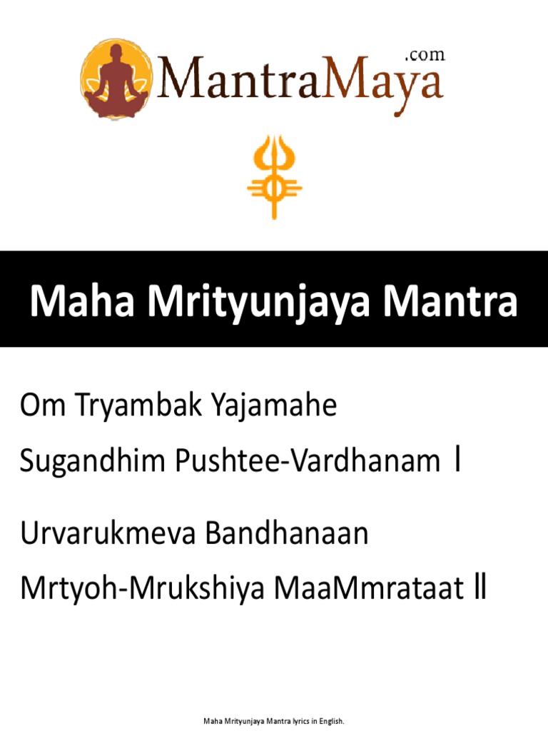 Maha Mrityunjaya Mantra English | PDF
