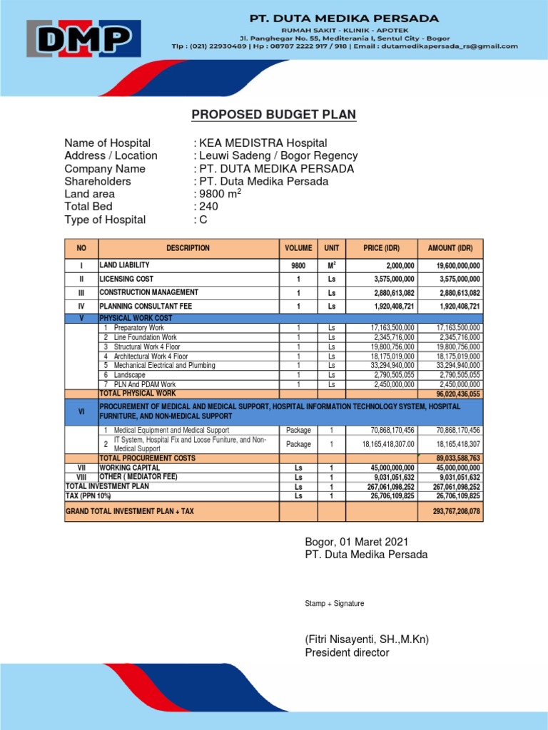 PROPOSED BUDGET PLAN | PDF | Public Finance | Business