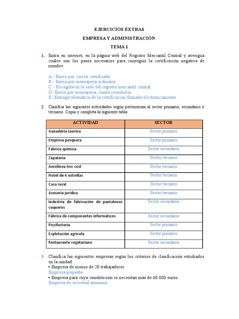 EJERCICIOS | PDF | Business | Economias