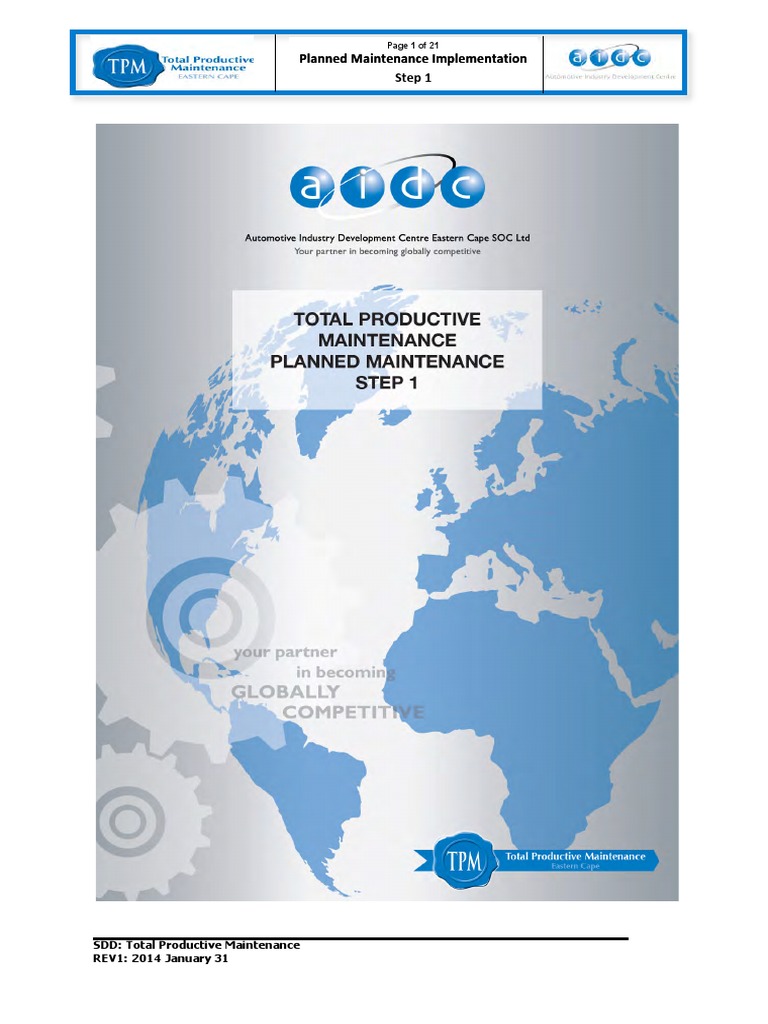 Planned Maintenance Manual Step 1 | PDF | Reliability Engineering | Systems Engineering