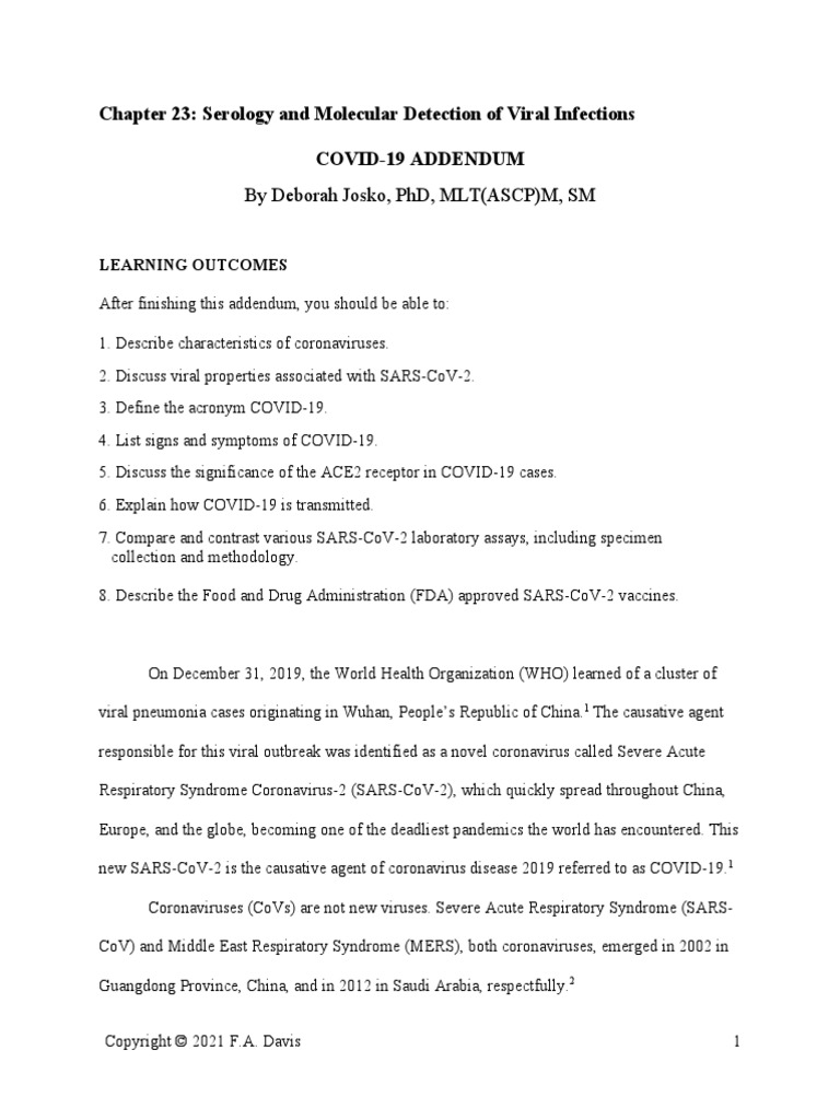 Covid-19 Addendum | PDF | Virus | Medical Specialties