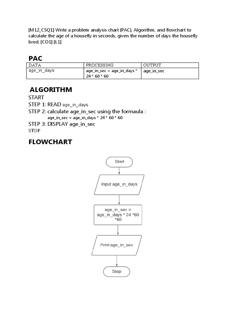 Start Step 1: Read STEP 2: Calculate Age - in - Sec Using The Formaula ...
