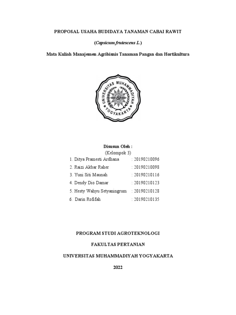 Proposal Usaha Budidaya Tanaman Cabai Rawit | PDF