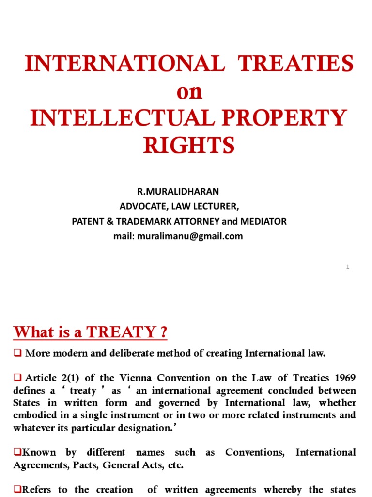 International Treaties On IPR | PDF | Patent | Priority Right