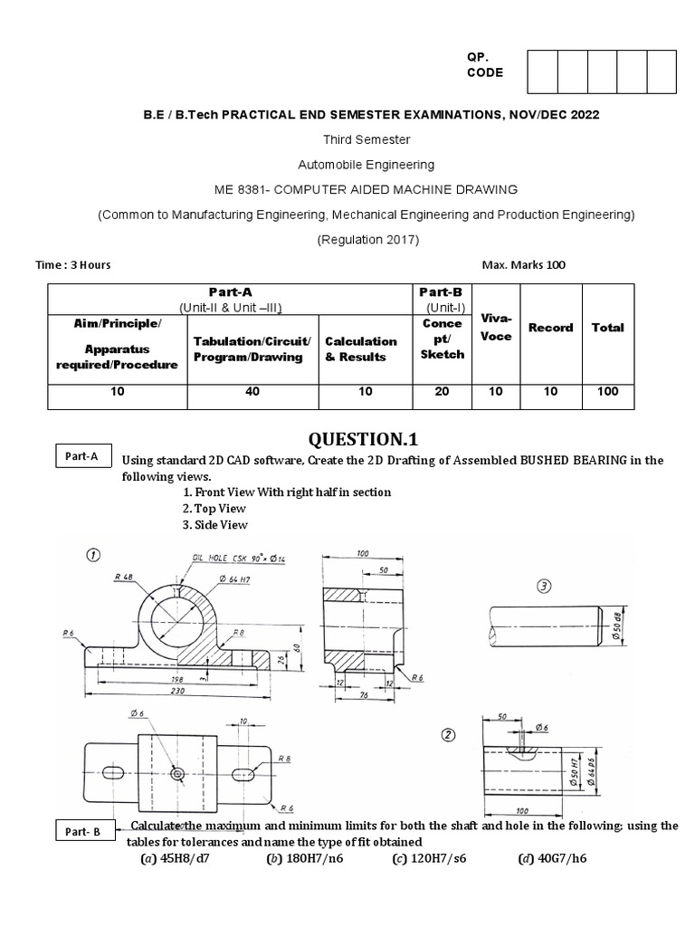 Me8381 Cad | PDF | Engineering Tolerance | Computer Aided Design