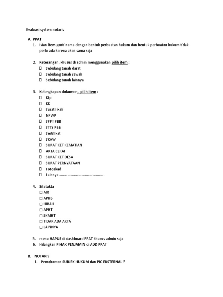 Evaluasi Sistem Notaris dan PPAT | PDF | Pengelolaan Keuangan & Uang ...