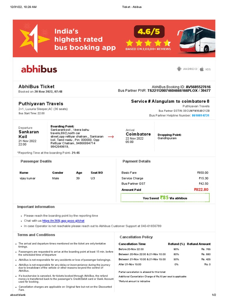 Ticket - Abibus | PDF | Financial Technology | Finance & Money Management