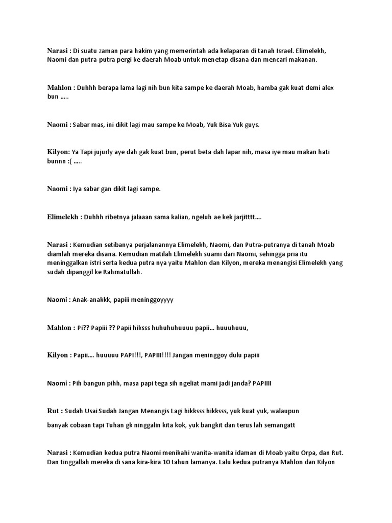 Naskah Rut Dan Naomi | PDF