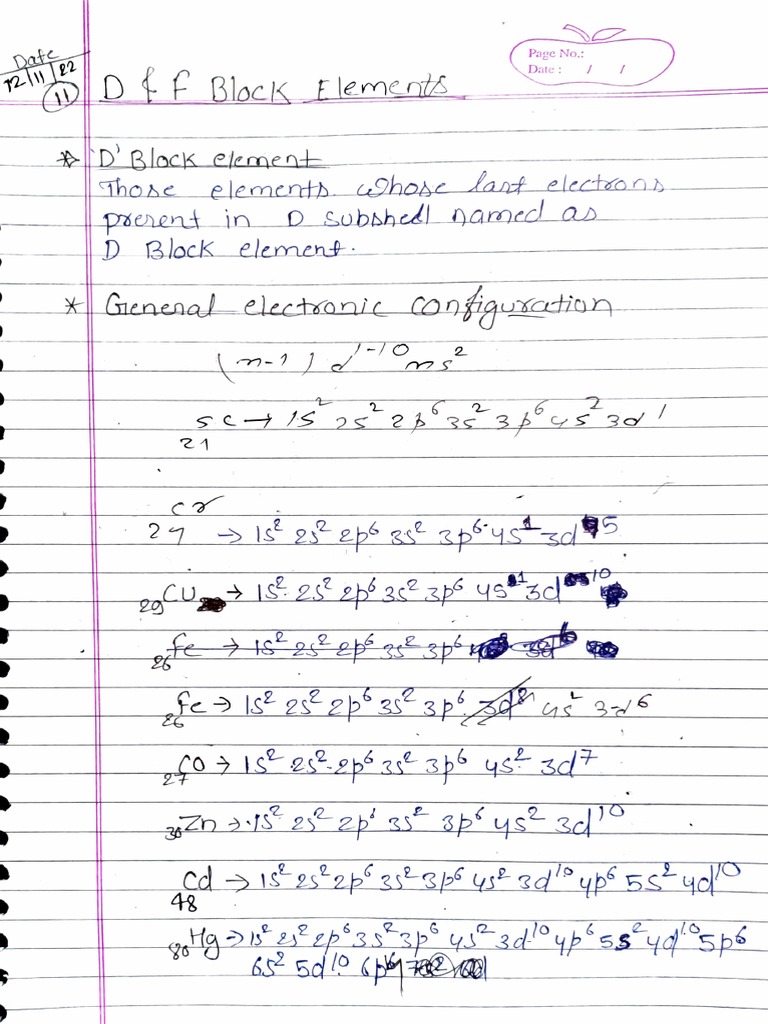 D & F Block 12 Class | PDF | Materials | Atomic Physics