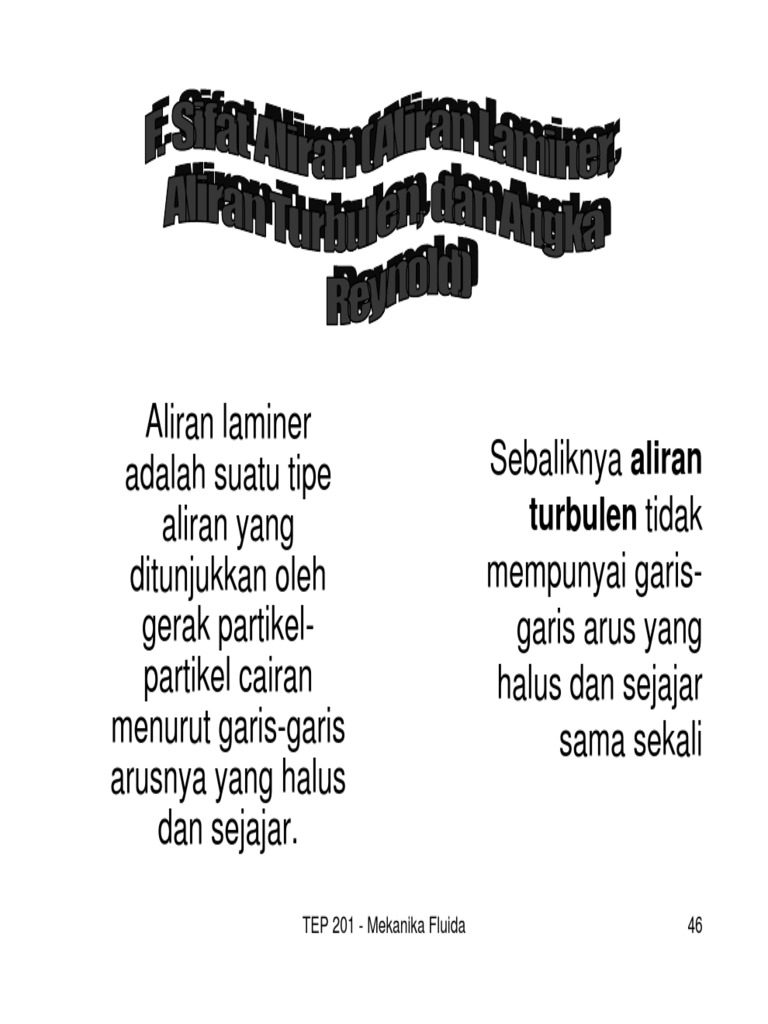 Sifat Aliran Laminer, Turbulen Dan Angka Reynold | PDF
