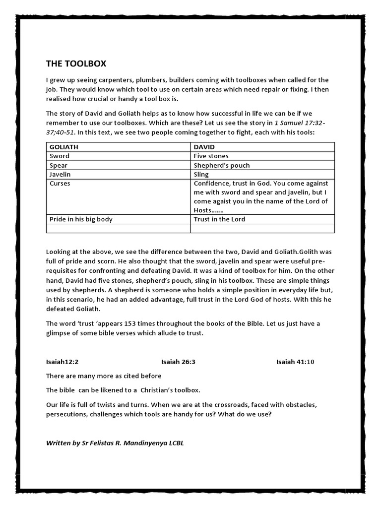 The Toolbox Inspirational Document Pdf