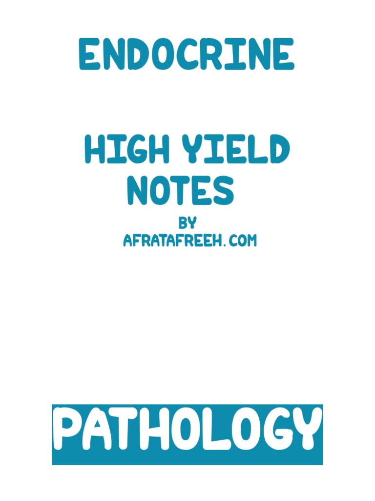 Endocrine System High Yield Notes | PDF