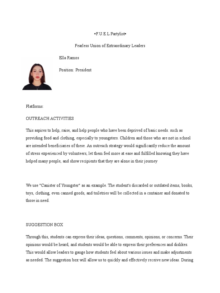 F.U.E.L. Partylist Platforms for Change | PDF | Motivation | Motivational