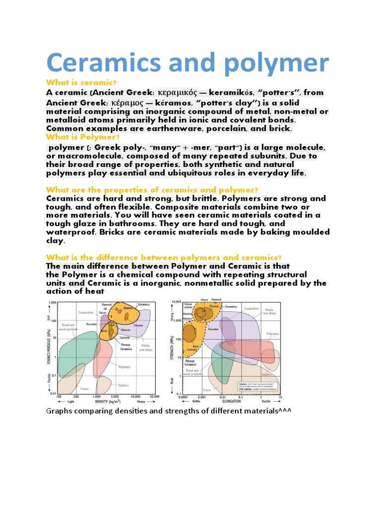 Ceramics and Polymer | PDF | Technology & Engineering Ceramics and Polymer | PDF | Technology & Engineering
